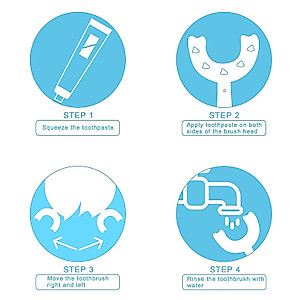 2 Pack Kids U-Shaped Toothbrush, Manual Training Tooth Brush, Food Grade Soft Silicone Brush Head, 360°Oral Cleaning, U-Type Toothbrush Whole Mouth for Toddlers and Children-Blue+Pink (Age 2-6)