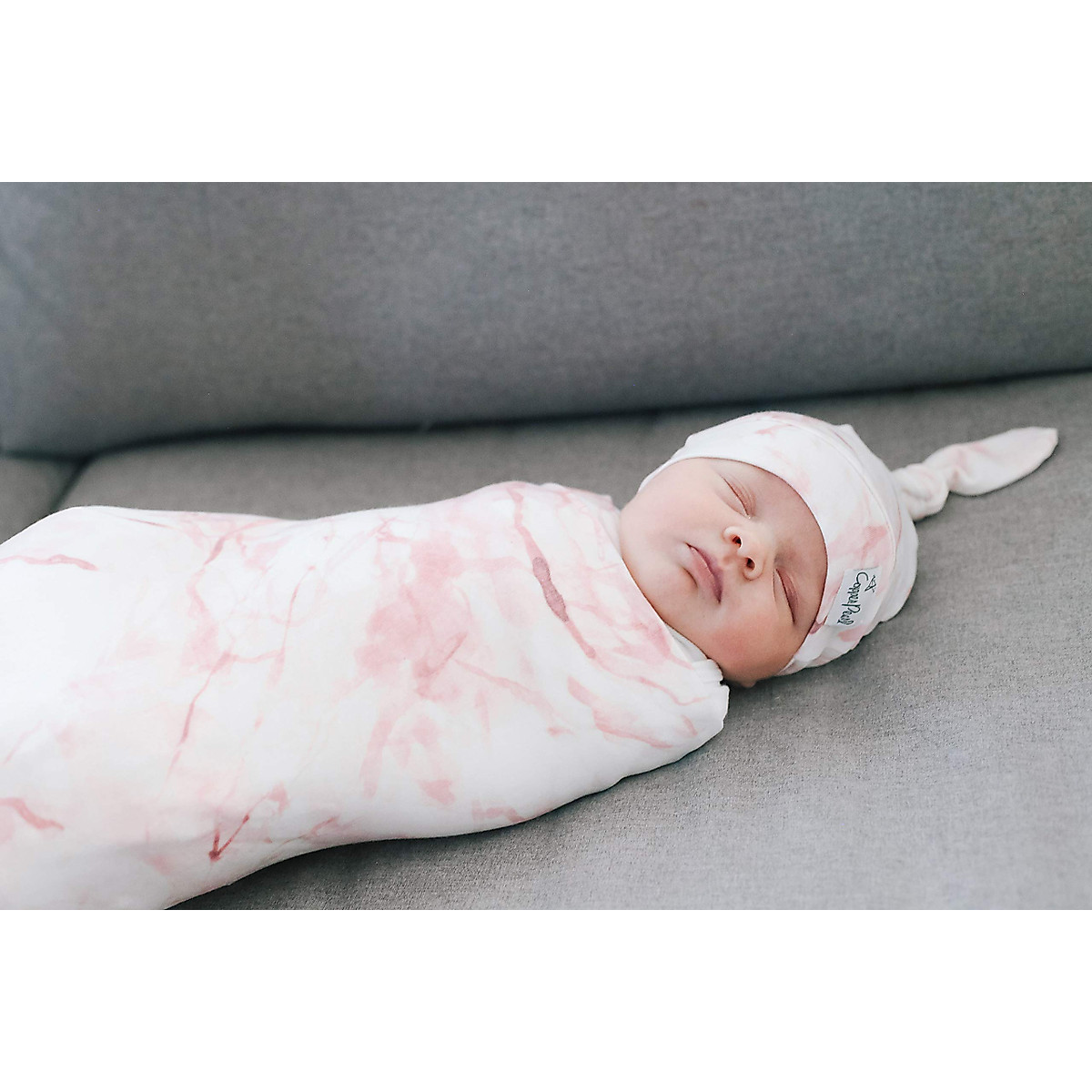 Large Premium Knit Baby Swaddle Receiving Blanket "Roxy" by Copper Pearl