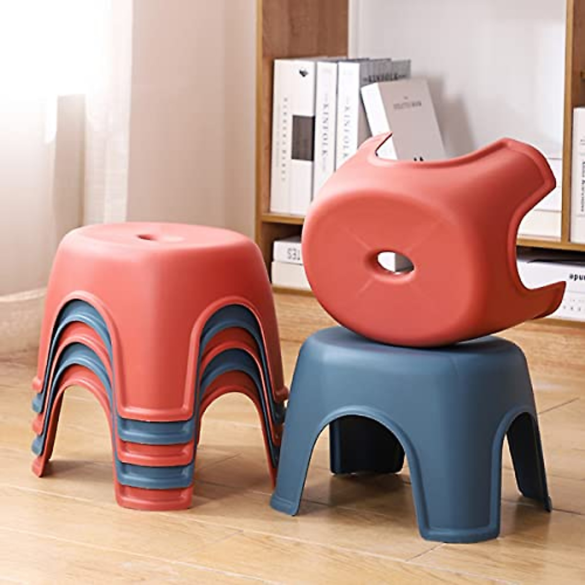 Angoily 1pc Small Bathroom Non Non-Slip Home for Stackable Kitchen Use Footstool Room Baby Potty Toddler Childrens Step Bedroom Non- Anti-Skid Low The Kids Training Skid Feet Red Ottoman