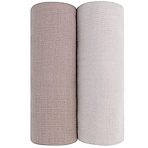 Ely's & Co. Cotton Muslin Swaddle Blanket 2-Pack for Baby Boy and Baby Girl— 100% Cotton Muslin Extra-Large Swaddle Blankets (47” x 47”) — Pebble Gray & Simply Taupe