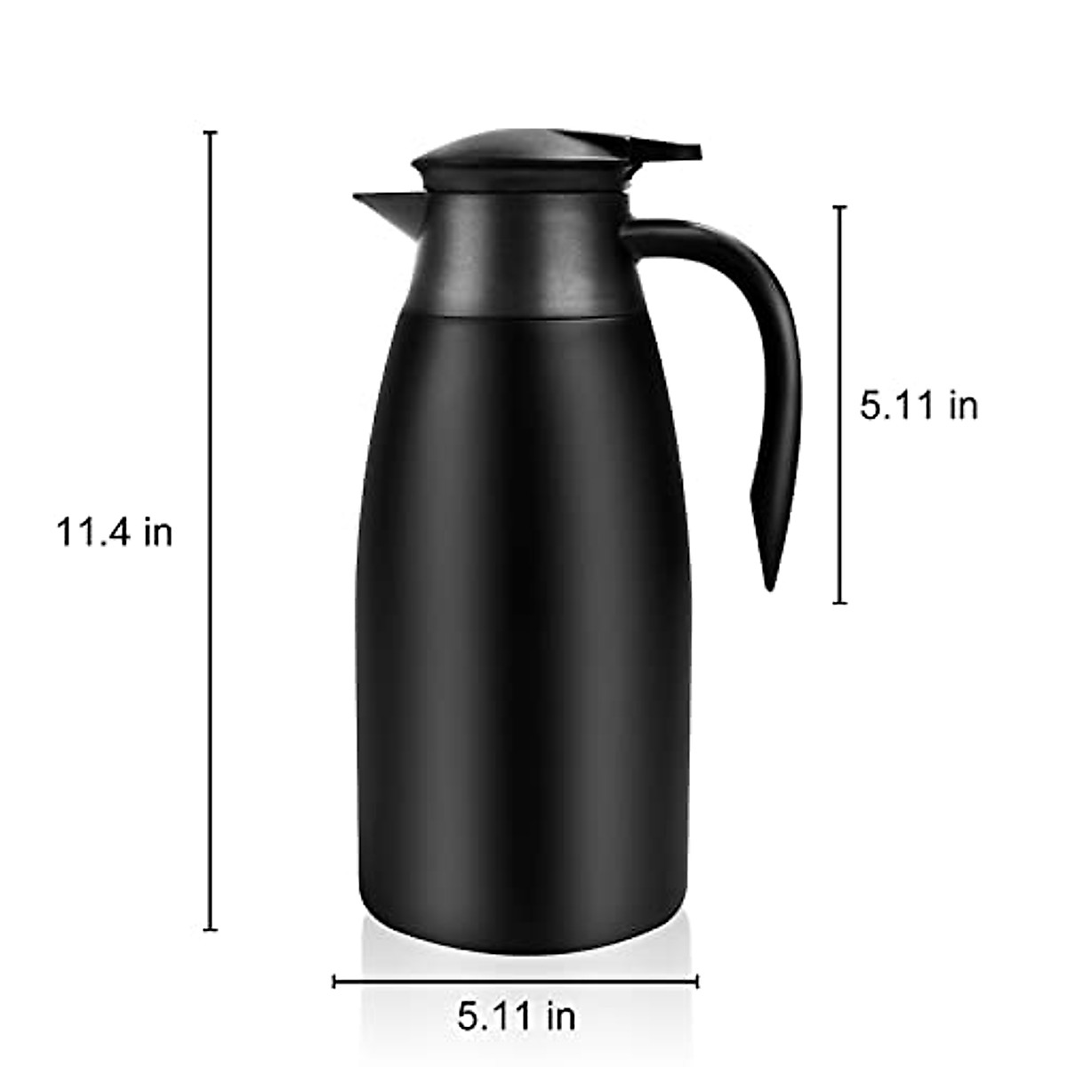 68Oz Stainless Steel Thermal Coffee Carafe with Lid Double Walled Vacuum Thermos Flask Insulated Coffee Carafe for Keeping Hot Water Tea Beverage Dispenser - For 12 Hours Hot / 24 Hours Cold
