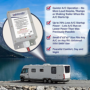 SoftStartRV Soft Start for RV Air Conditioner, RV AC Soft Start Kit for Air Conditioner, Easy Start Even with a Small Generator, 100% Waterproof, Trailer Camper, Motorhome HVAC - Pack of 2
