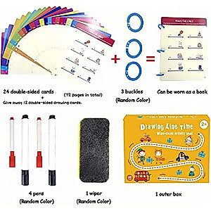 Preschool Learning Activities for 2 Year Olds, Toddler Learning Activities with 4 Dry Erase Markers, Preschool Classroom Must Haves Montessori Educational Toys for 2 3 4 Years Kindergarten Workbooks