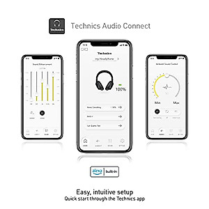Technics Wireless Noise Cancelling Headphones, High-Fidelity Bluetooth Headphones with Multi-Point Connectivity, Impressive Call Quality, and Comfort Fit - EAH-A800-K Black