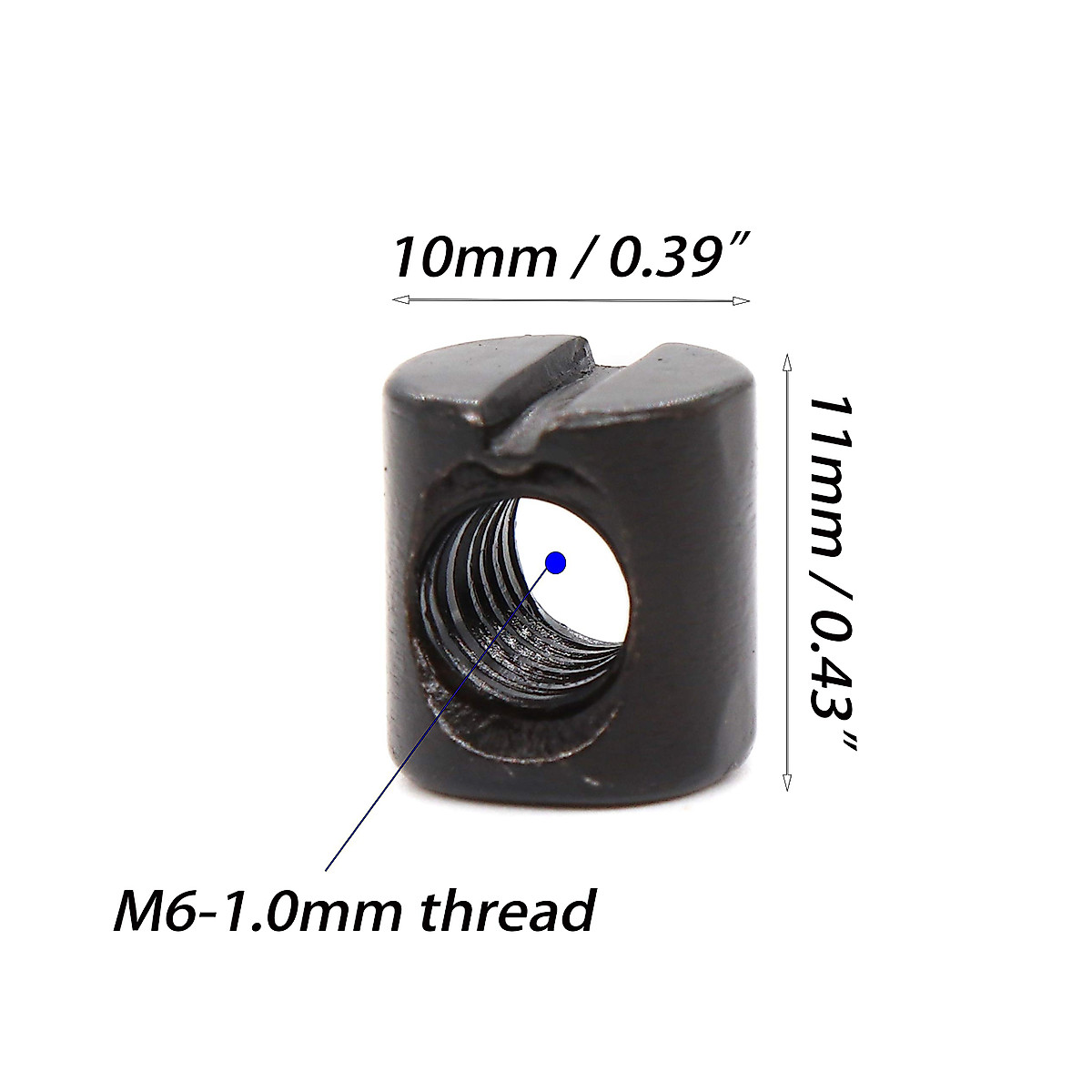 binifiMux M6 x 100mm Bunk Bed Bolts,IKEA Bedframe Bolts, IKEA Headboard Bolts, Bed Bolt M6 Barrel Nut, Black Bolts for IKEA Chairs, Pack of 10