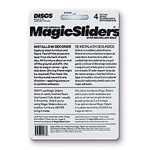 Magic Sliders 4038 Series 1-1/2" Sliding Disc, Gray, Pack of 4,Grey
