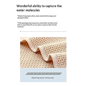 Luke's Gift Japanese Style Waffle Weave Hand Towel, 100% Long Staple Cotton, 28" x 13", Microfiber Drying (Light Brown)