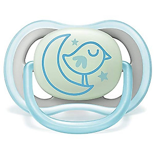 Philips AVENT Ultra Air Nighttime, 6-18 Months Pacifier, Blue, Pack of 4, SCF376/43