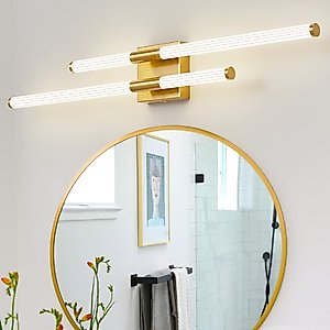 NADOSA Bathroom Light Fixture Over Mirror 32 Inch, LED Dimmable Vanity Light 4000K Gold Modern Wall Sconce Led Vanity Lighting for Restroom