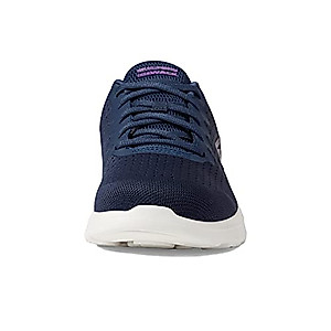 Skechers Women's GO Walk AIR 2.0 MESH Bungee Sneaker, Navy/Purple, 8.5