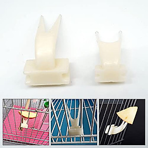 nomal 10Pcs Plastic Bird Parrot Fruit Fork Pet Birds Vegetable Food Holder Pin Clip Bird Feeder for Budgie Canary Small Animal Cage (Small+Large) (10)