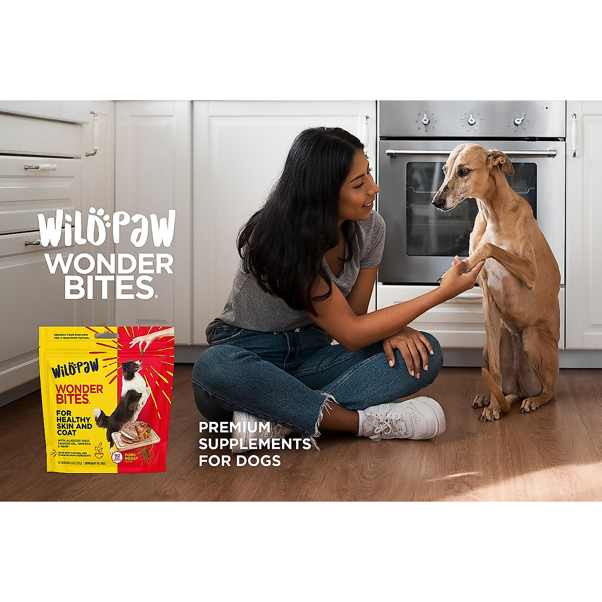 Wildpaw WonderBites for Healthy Skin and Coat - Skin & Coat Health Supplement for Dogs - Salmon Fish Oil Supplement - Hemp Chews for Dogs with Zinc - 90 Soft Chews