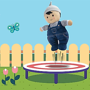 My First Doll, First Soft Plush Baby Doll with Rattle | 12 Inch Sleeping Cuddle Plush Fabric Rag Doll for Baby, Toddler Girls and Boys (Liam (Hat))