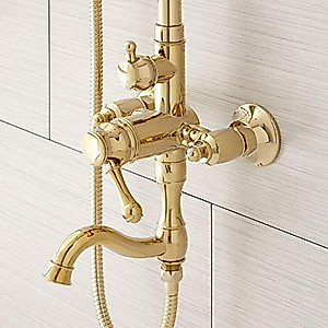 Signature Hardware 939624 Dolwick Exposed Shower System with Rain Shower Head, Hand Shower, and Hose - Rough In Included