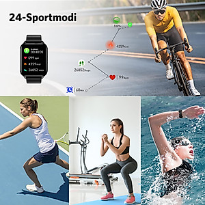 TRANYA Smart Watch, 1.69‘’ Full Touch Color Screen, 7-10 Days Battery Life, Android and iOS Compatible, IP68 Waterproof, Fitness Tracker, Heart Rate Monitor, TranyaGo Sports Watch