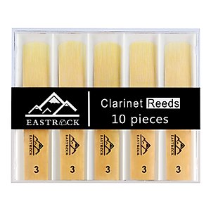 EASTROCK Clarinet Reeds 2.0/2.5/3.0 for Bb Clarinet Strength 3.0-10 Pack with Plastic Case