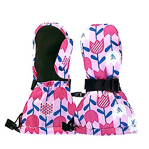 JAN & JUL Girls Snow Mittens for Kids with Thinsulate (Tulip, S: 2-4Y)