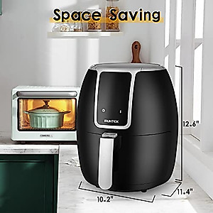 iRUNTEK Small 7-in-1 Air Fryer, 1400W 4 Quart Air Fryer for Healthy Cooking, Using Friendly, LED Display, Separate Non-stick Basket, Black