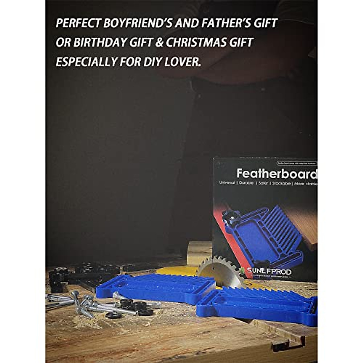 SUNLFPROD 2023 Upgrade Featherboard Safety Device Stackable Feather board for Most Standard 3/4", 5/8" & 3/8" Miter Slots, Miter Track, T-Slots, T-Track on Table saws, Router Tables & Band Saw