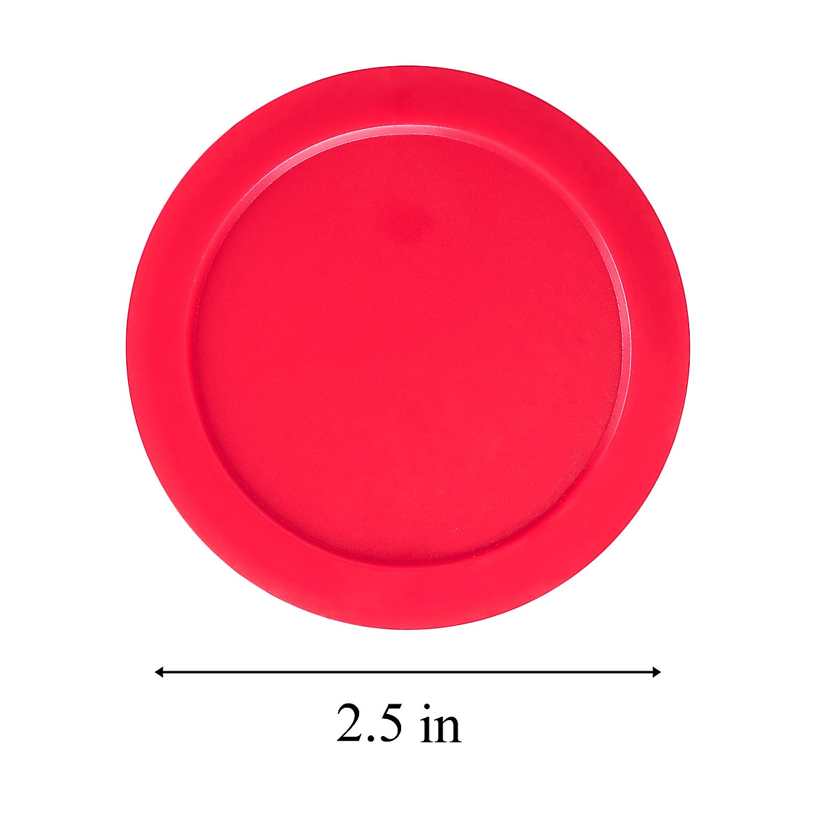 Home Air Hockey Red Replacement 2.5" Pucks for Game Tables, Equipment, Accessories (4 Pack)