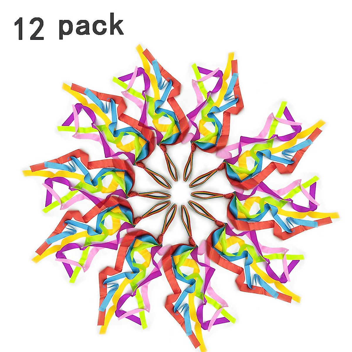 AIVIAI Rhythm Ribbon Dance Ribbons Rhythm Streamers for Baby Kids Party Supplies 12 PCS