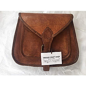 13" BROWN GENUINE LEATHER VINTAGE WOMEN'S PURSE BAG BOHO WESTERN HIPPY CLUTCH (12 inch)