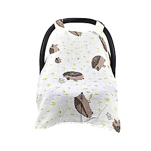 Soft Muslin Car Seat Canopy Muslin Gauze Car Seat Cover Baby Car Seat Covers to Protect from Bugs & Dust,Muslin Cotton Car Seat Canopy for Baby Shower Gifts for Newborn Infant Girls.#7881 (F)