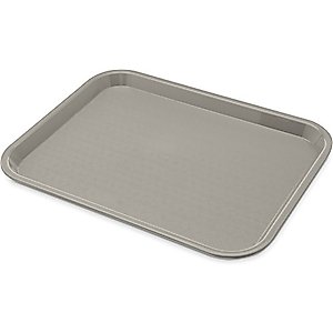 Carlisle FoodService Products CT101423 Cafe Standard Plastic Cafeteria/Fast Food Tray, NSF Certified, BPA Free, 14" Length x 10" Width, Gray (Pack of 24)