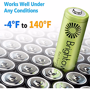 Brightown 12-Pack Rechargeable AA Batteries - 1000mAh 1.2V NiMH High Capacity Batteries - Ideal for Solar Lights & Home Devices, Recharge up to 1000x Times, Pre-Charged