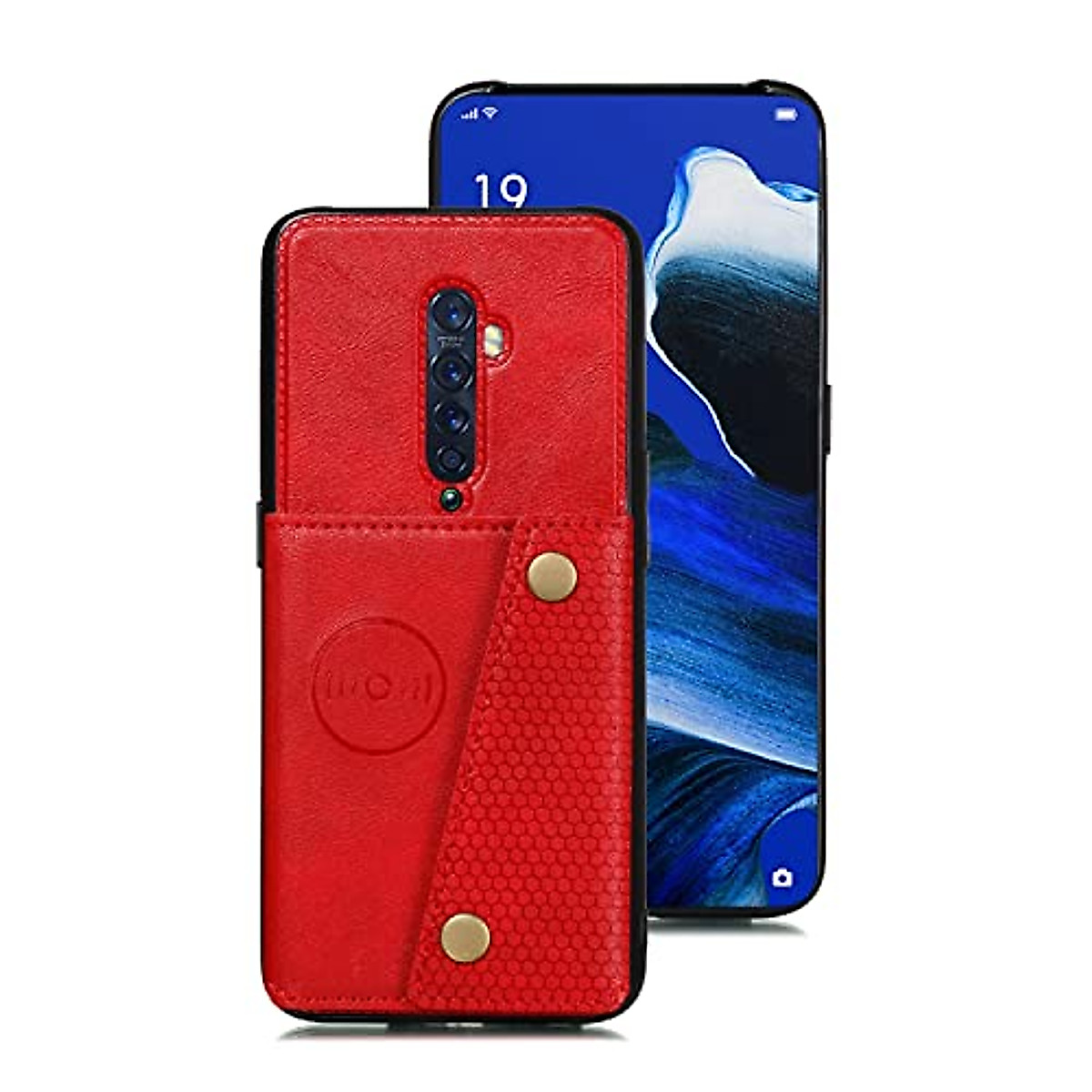 Protective Flip Cases Wallet Case Compatible with Oppo Reno 2, Leather Case with Card Holder, Double Magnetic Clasp and Durable Shockproof Cover Compatible with Oppo Reno2,Magnetic Phone Case Compatib