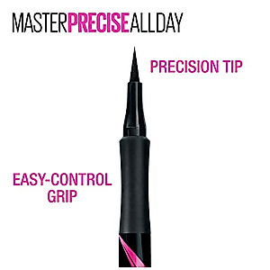 Maybelline Eyestudio Master Precise All Day Waterproof Liquid Eyeliner, Black, 2 Count