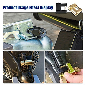 UGSHY 1 PC Trailer Hitch Lock, 1/4" Diameter 3/4" Span Zinc Alloy Car Coupler Locks, Trailer Lock Connector, Universal for Most Motorhome Trailers Truck (Gold)