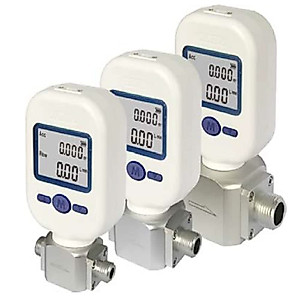 cjc Digital Gas Flow Meter Tester, Portable Gas Mass Air Nitrogen Oxygen Flow Rate Meter (MF5706 (0-20L/min))