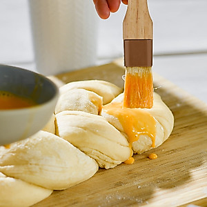 Pastry Basting Brushes, 2PCS Oil Brushes Boar Bristle Brushes BBQ Brushes for Sauce BBQ Basting Brush Kitchen Brush for Oil Egg Spread Marinade Sauce (2 Specifications)