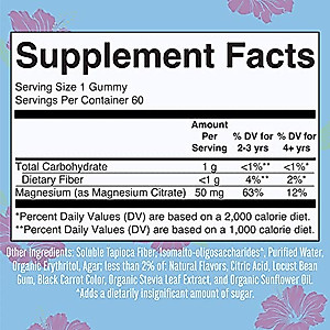 Kids Magnesium Citrate Gummies by MaryRuth's | 2 Month Supply | Sugar Free | Magnesium Supplement | Calm Magnesium Gummies for Kids 2+ | Bone, Nerve, Gut Health | Vegan | Non-GMO | 60 Count