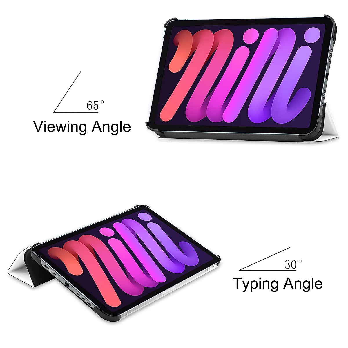 Tablet PC Case Case Compatible with iPad Mini 6th Generation 2021 8.3 Inch,Compatible with iPad Mini 6 Case, Slim Tri-Fold Stand Smart Case,Multi- Viewing Angles Stand Hard Shell Folio Case Cover Auto