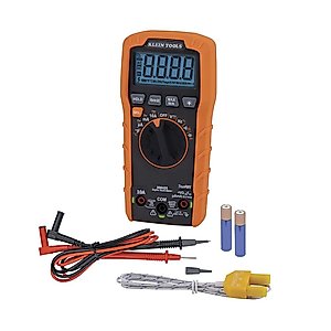 Klein Tools MM420 Digital Multimeter, Auto-Ranging TRMS Multimeter, 600V AC/DC Voltage, 10A AC/DC Current, 50 MOhms Resistance