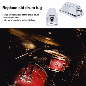 5Pcs Drum Claw Hook, Rectangular Chrome Plated Snare Drum Lug Bass Drum Replacement Parts