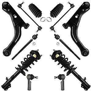 Detroit Axle - 12pc Front End Suspension Kit for Ford 2001 2002 2003 2004 Escape Mazda Tribute, 2 Struts 2 Lower Control Arms w/Ball Joints 4 Tie Rods 2 Sway Bars 2 Boots Replacement Struts Shocks