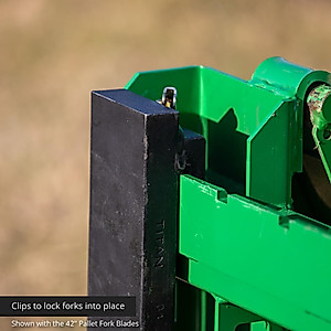 Titan Attachments Pallet Fork Attachment, 48â€ Fork Blades, Rated 3,000 LB, Receiver Hitch, Fits John Deere Loaders