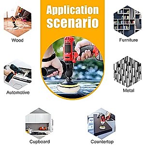 7 PCS 3 Inch Wool Polishing Buffing Pad, Polishing Buffing Wheel with Hook and Loop Back for Drill Buffer Attachment with M10 Drill Adapter Car Buffer Polisher Kit for Car Polishing, Waxing, and More
