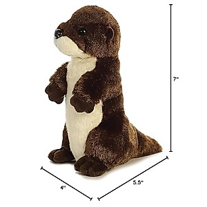 Aurora® Adorable Mini Flopsie™ River Otter Stuffed Animal - Playful Ease - Timeless Companions - Brown 8 Inches