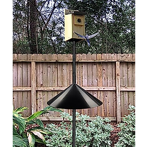 Garbuildman 105 Inch Bird Feeder Pole Kit, Heavy Duty Bird House Pole Set with 5-Forked Base, Adjustable Universal Mounting Post Kit for Outdoors, Matte Black, 1 Pack