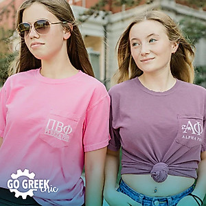 Kappa Kappa Gamma Script Letters T-Shirt | Sorority Pocket Tee (Medium) Navy