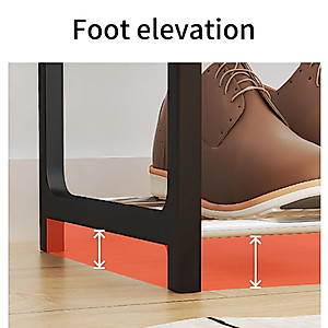 Shoe Rack 4 Layer, Shoe Organizer for Entryway, Storage Shoe Shelf with 4 Tiers Metal Shelves, Assembled Shoe Rack for Bedroom, Closet, Entry, Hallway, Slatted Design for Ventilation Drainage