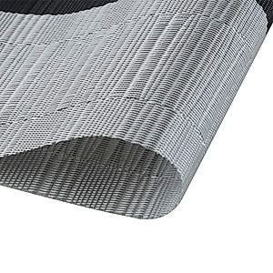 V-Shine Placemats for Dining Table Set of 4 Washable Woven Placemat Non-Slip Kitchen Waterproof Table Place Mats - Grey&Black