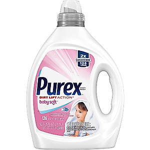 Purex Liquid Baby Laundry Detergent, Baby Soft Scent, 2X Concentrated, 126 Loads