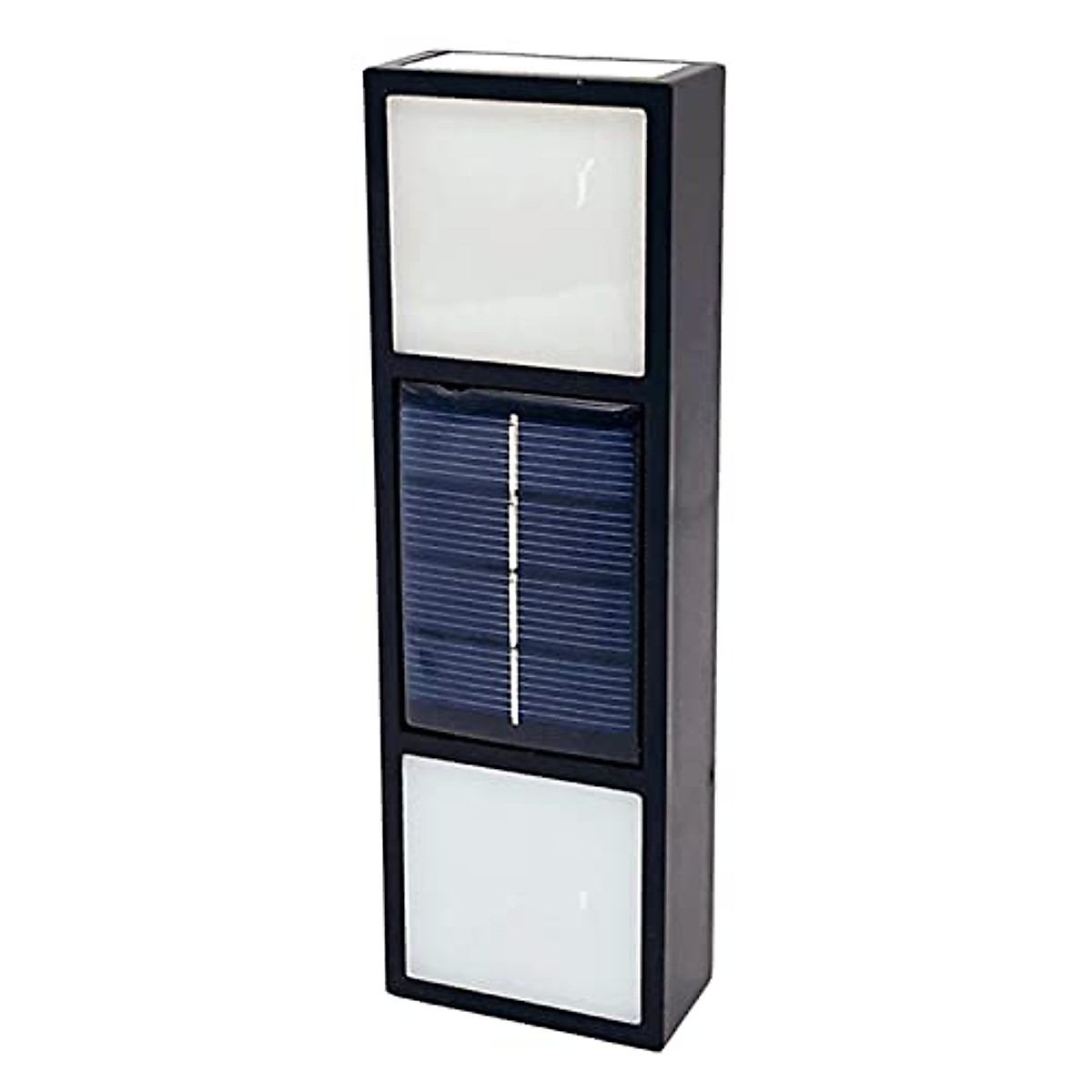 Solar Wall Light, Up and Down Illuminate, Outdoor Sunlight Lamp, Ip65 Waterproof, Long Endurance Time, Modern Decor for Home Garden Porch, Black ,with 6 Led Lamp Beads