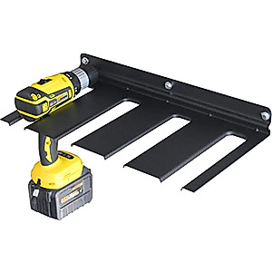 MIND&ACTION Cordless Drill Storage Rack Holds 4 Drills, Power Tool Storage Organizer Wall Mount Storage Holder for Garage, Workshop, Shed, Made of Heavy Duty Aluminum (Rack)