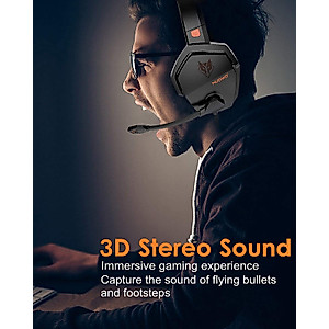 XIBERIA Gaming Headset for Xbox One/PS4/PS5/PC/Mac,Controller,Noise Cancelling Over Ear Headphones with Mic, Bass Surround Soft Memory Earmuffs (Renewed)